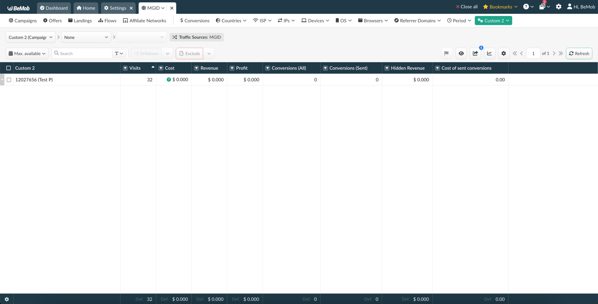 🚀 Convert to Flow, Name of Integrated Campaign in Reports - BeMob ...